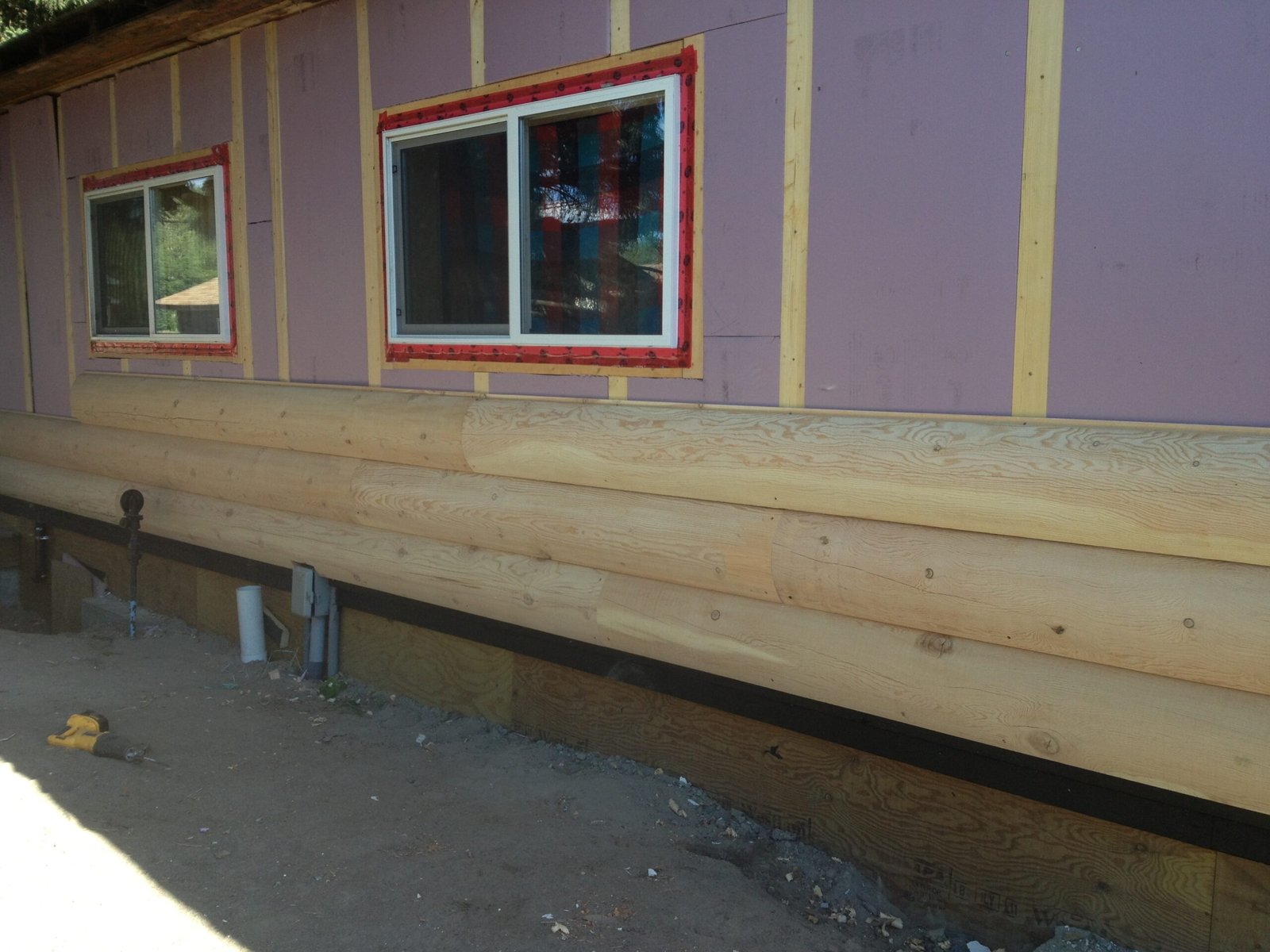 Styrofoam and Log siding – pleinad construction inc